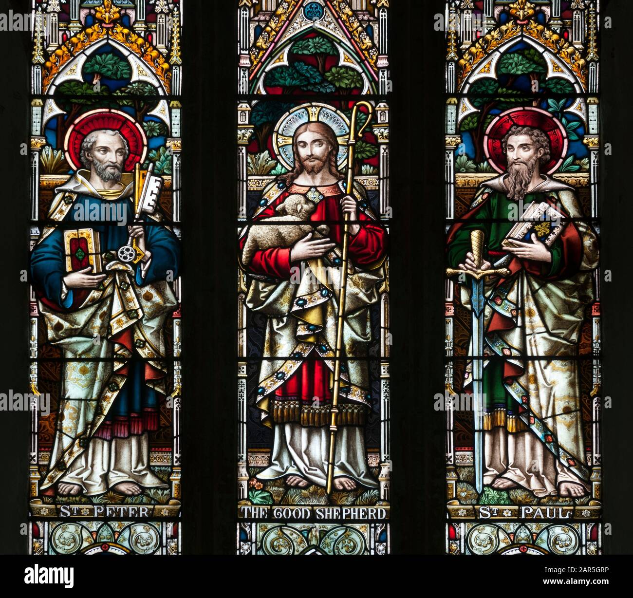 The east window, St. Peter and St Paul`s Church, Hannington ...