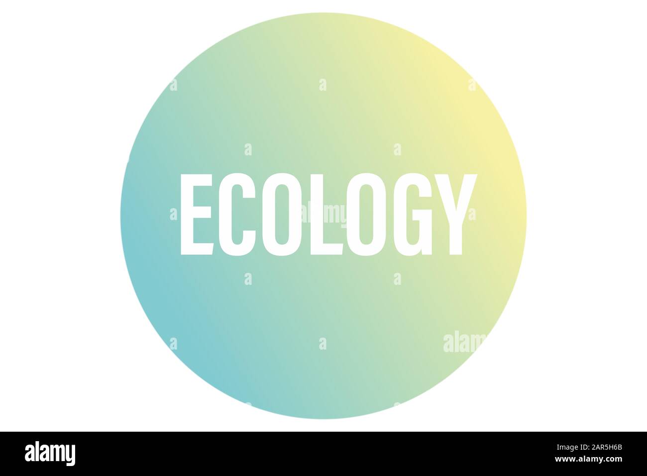 Word ECOLOGY in round shape logo with soft gradient green yellow light ...