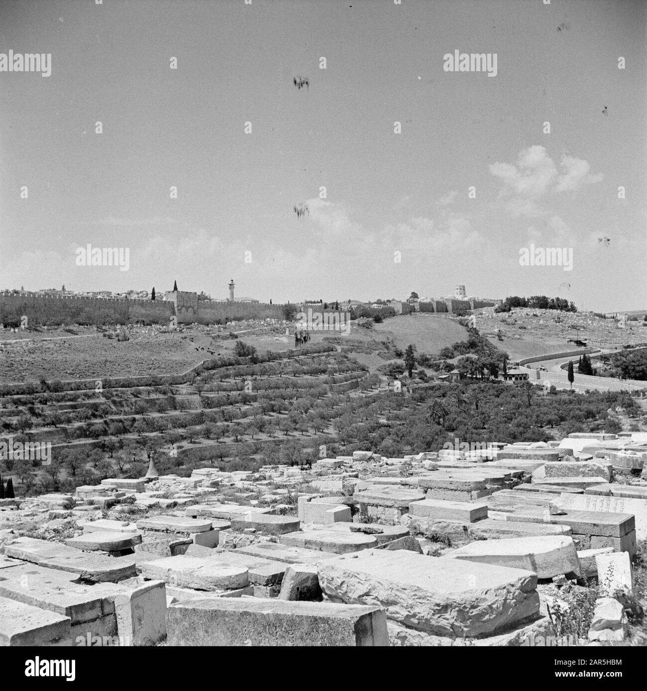 Israel 1948-1949 Jerusalem. View from the eastern slopes of the Mount ...
