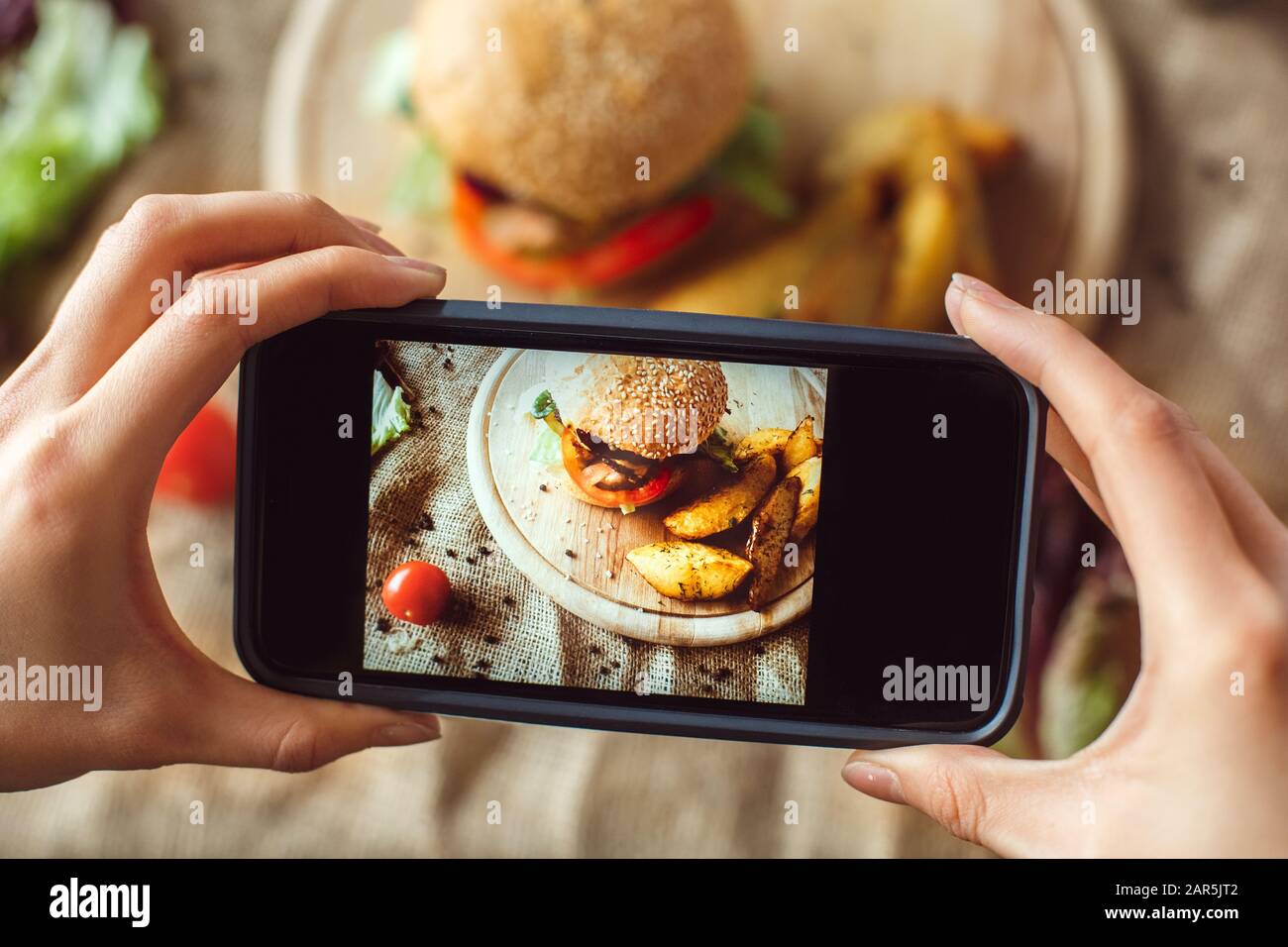Man taking photos lunch eating hi-res stock photography and images - Alamy
