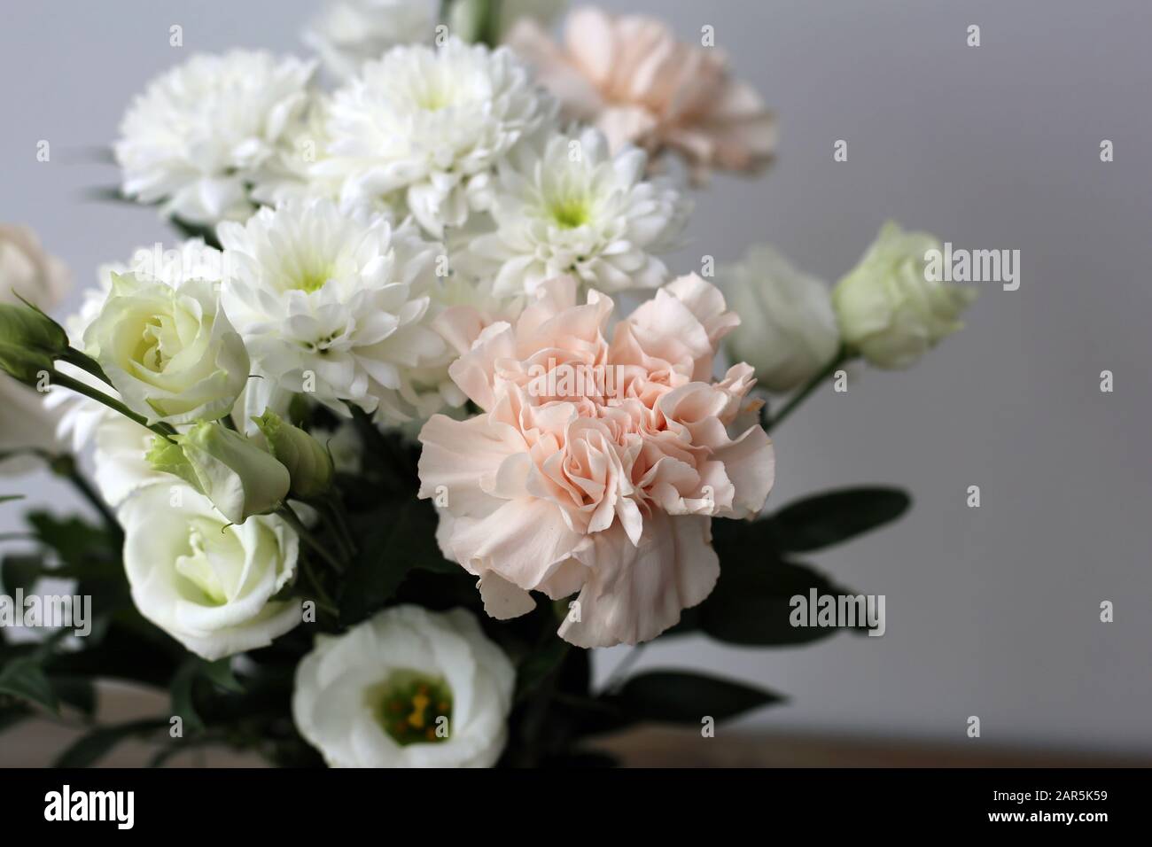 Super cute, light color flower bouquets including baby pink and white ...