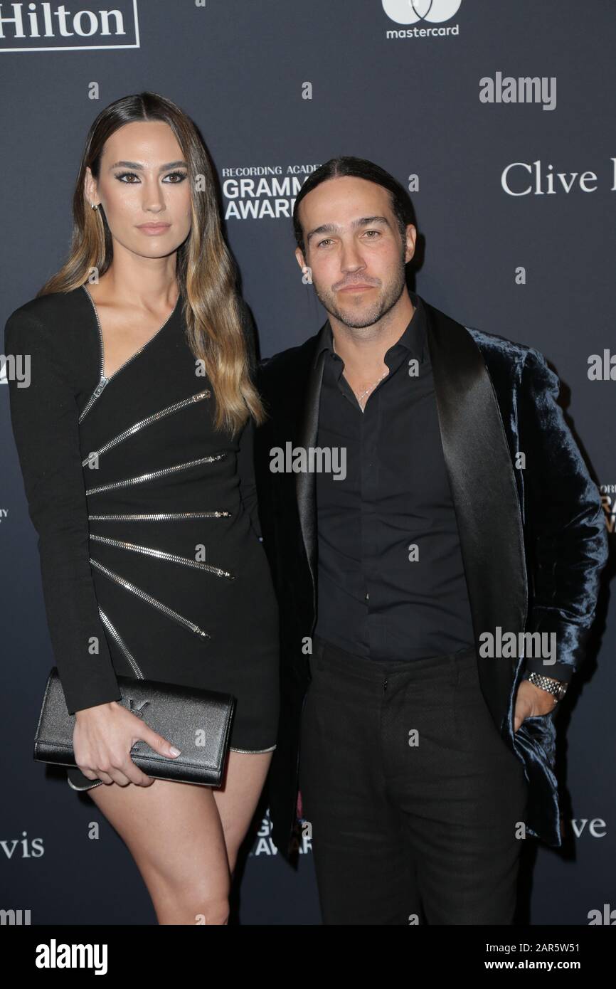 Meagan Camper, Pete Wentz walking the red carpet at the Clive Davis ...