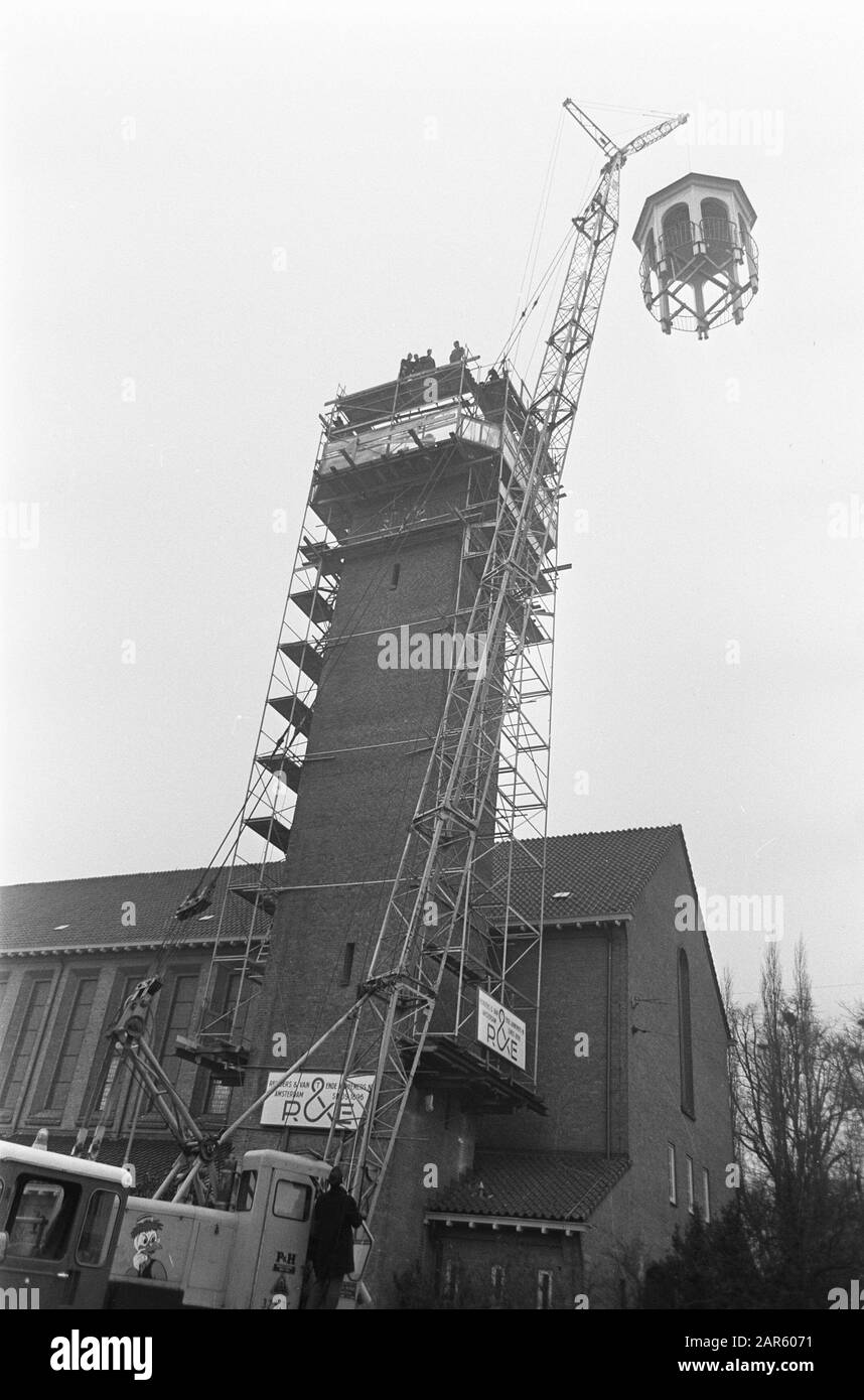 Dome is lifted on tower of Reformed Municipal Church Emmen de dome in ...