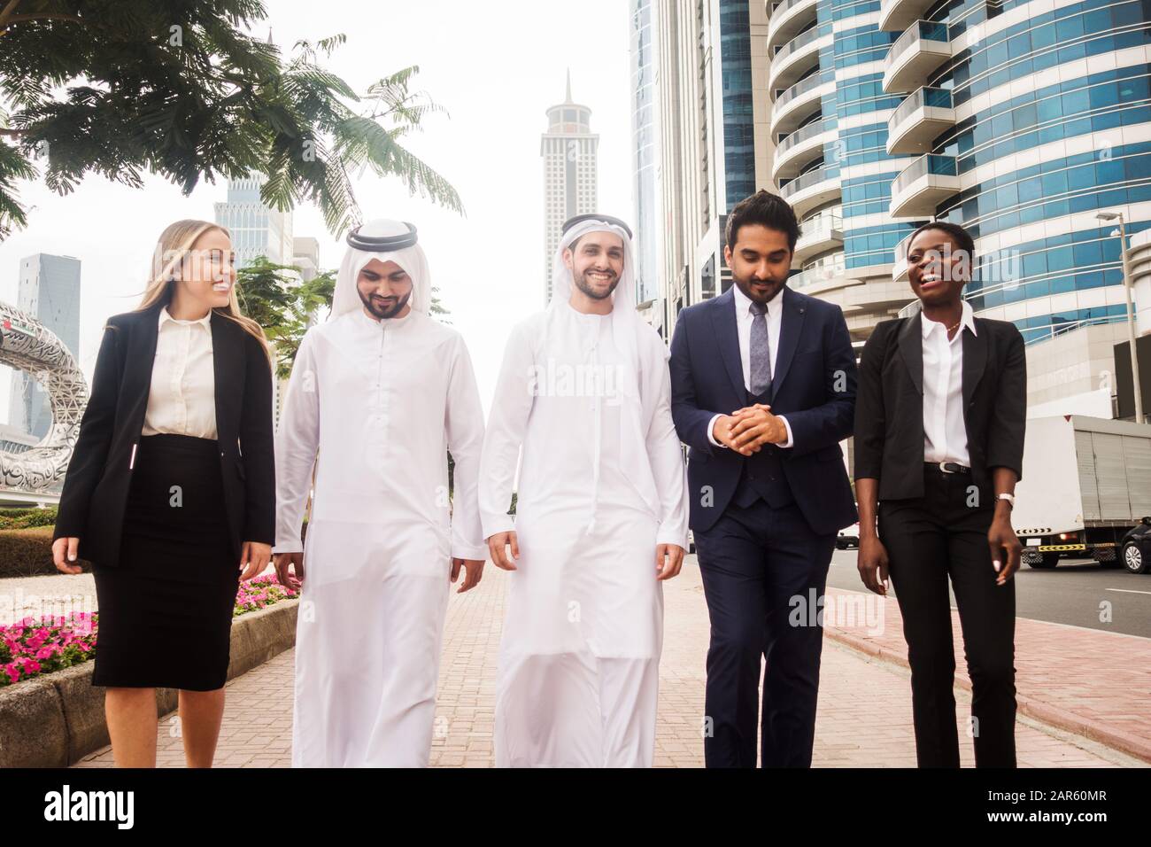 Multi-ethnic group of people on a business meeting in the UAE ...