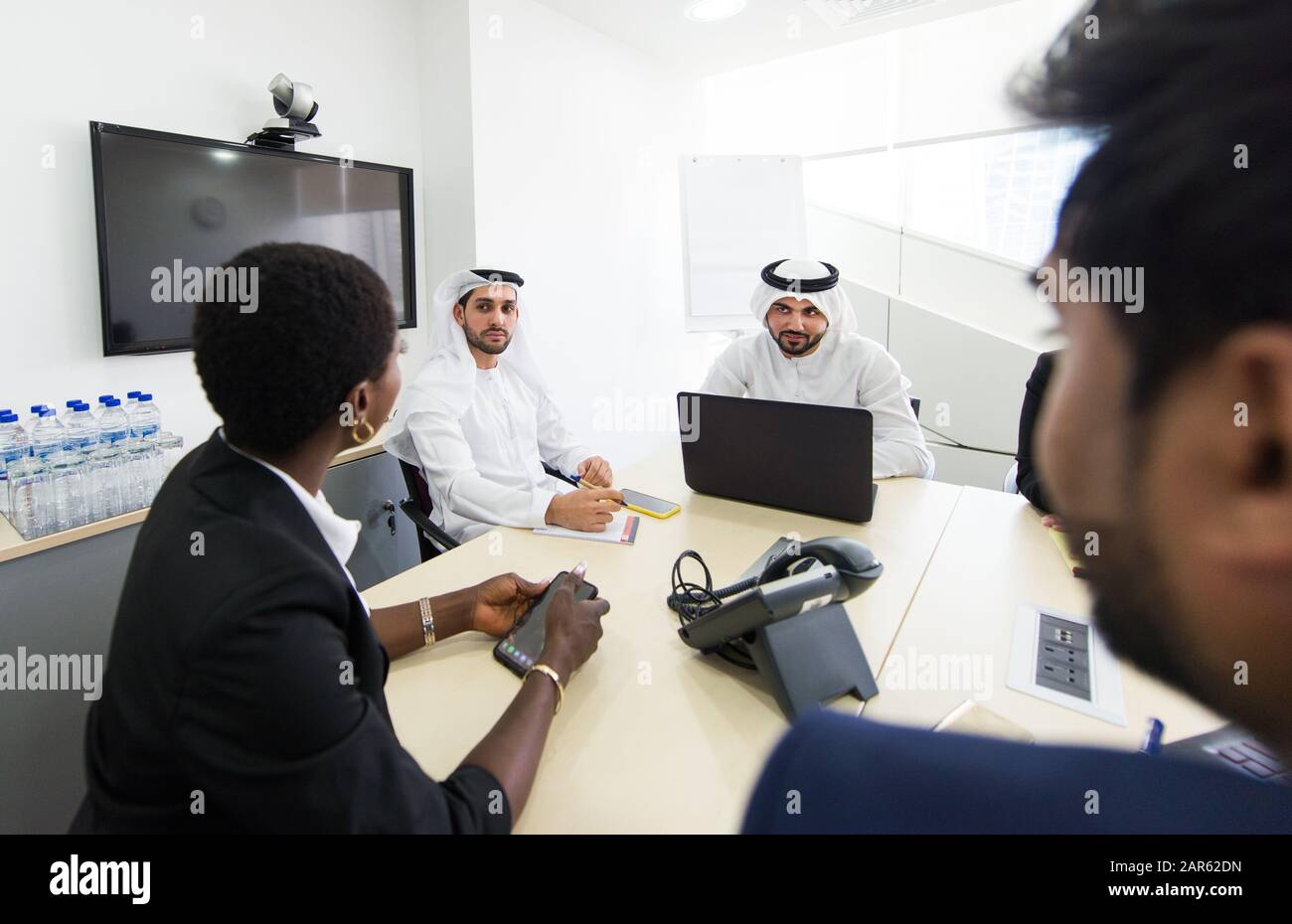 Multiracial group of business people having a meeting in a office ...