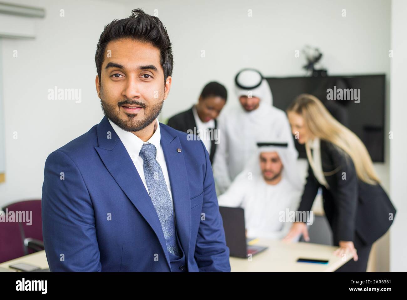 Multiracial group of business people having a meeting in a office ...