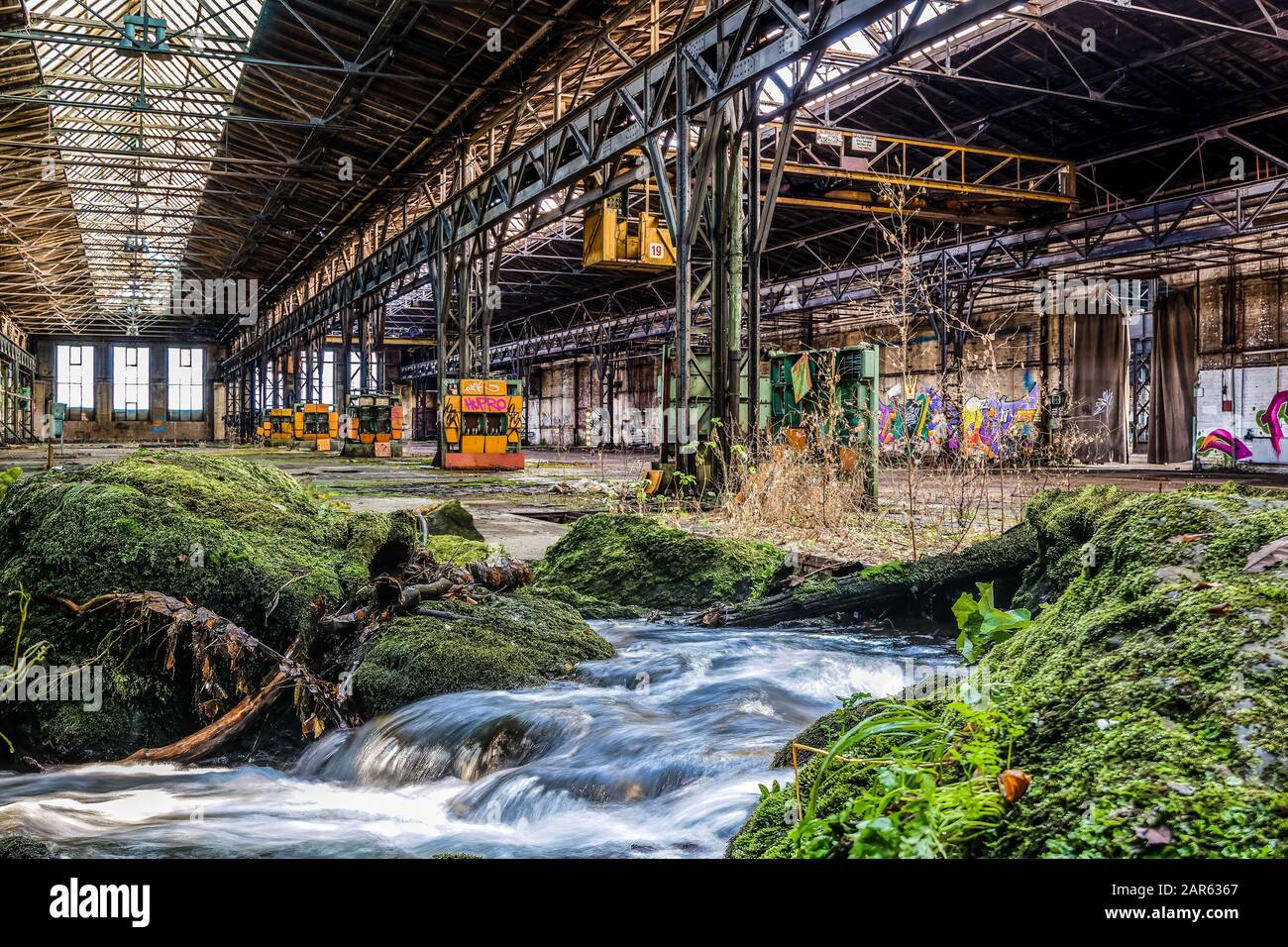 surreal art factory background Stock Photo - Alamy