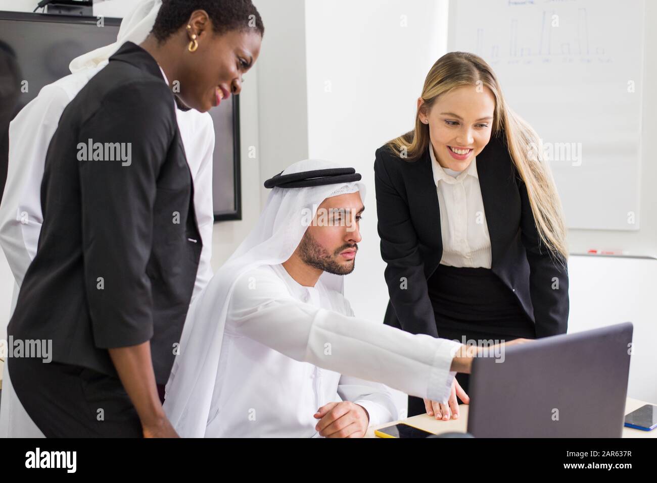 Multiracial group of business people having a meeting in a office ...