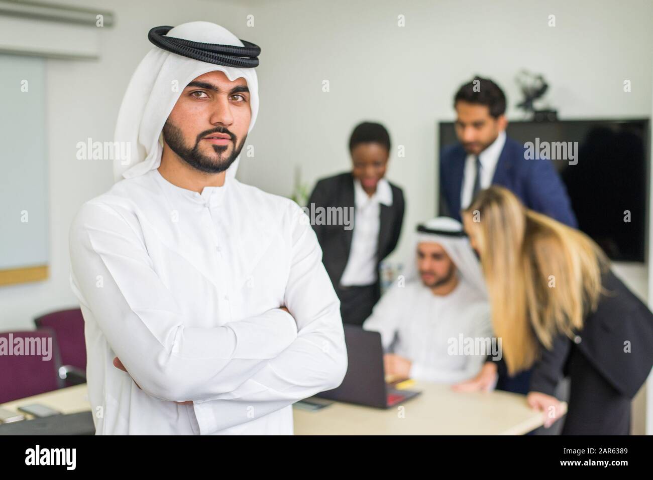 Multiracial group of business people having a meeting in a office ...