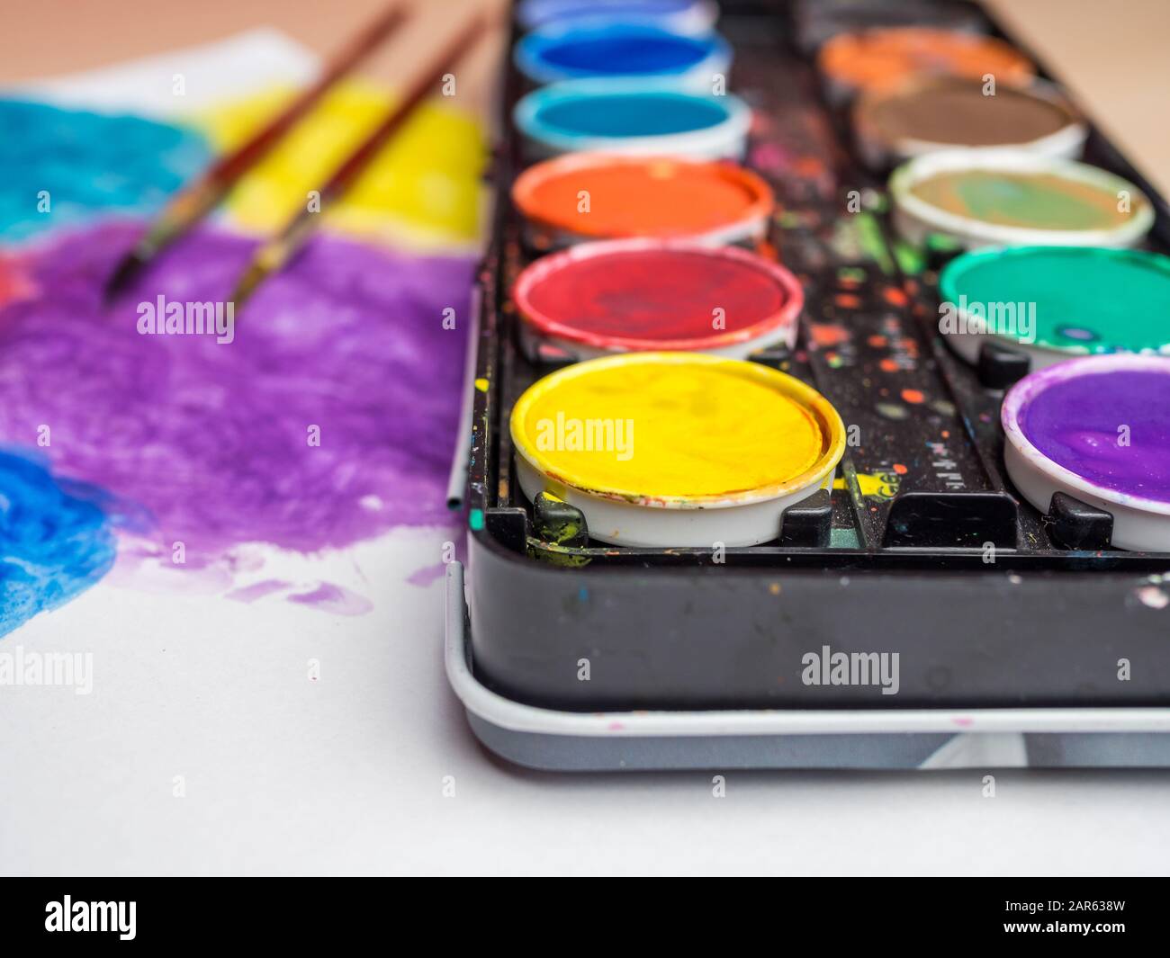 water color box background Stock Photo - Alamy