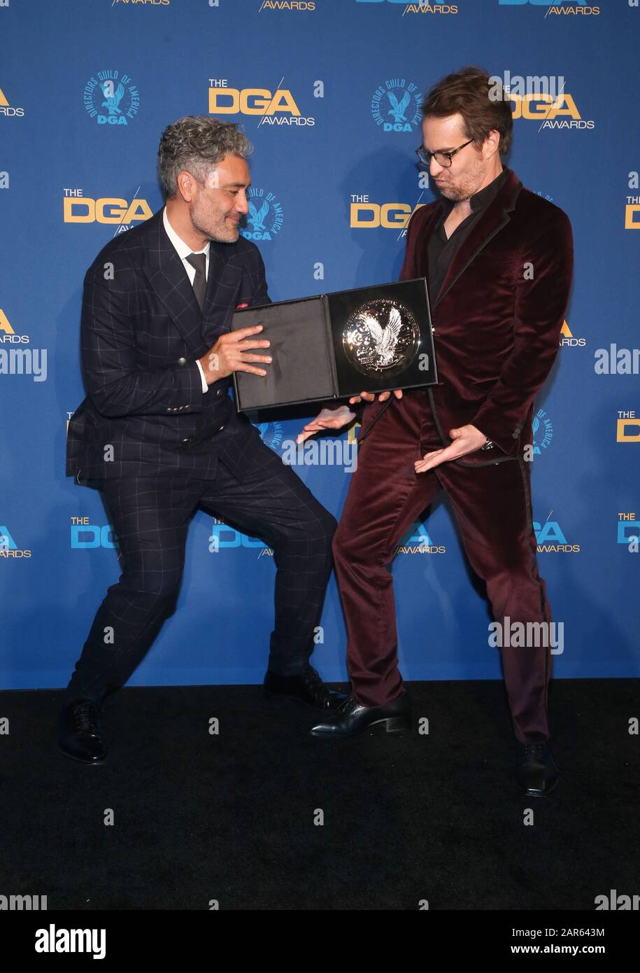 LOS ANGELES, CA - JANUARY 25: Taika Waititi, Sam Rockwell, at the 72nd ...