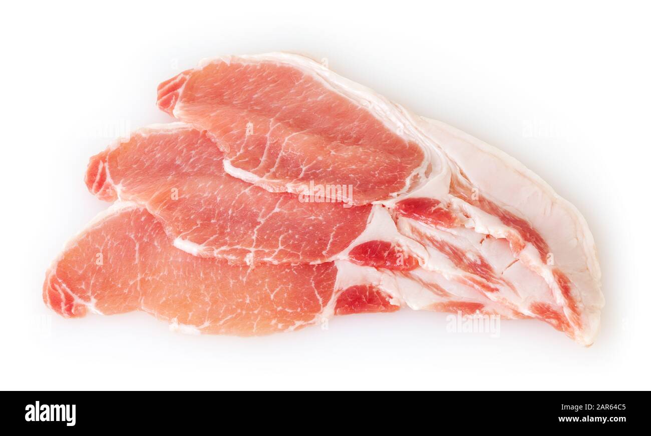 Raw pork meat isolated on white background with clipping path Stock ...
