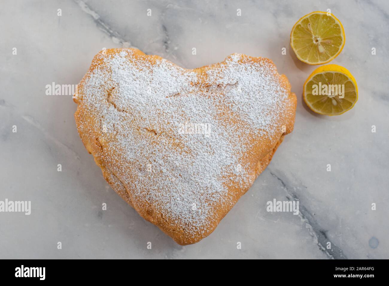 heart shaped lemon cake Stock Photo - Alamy