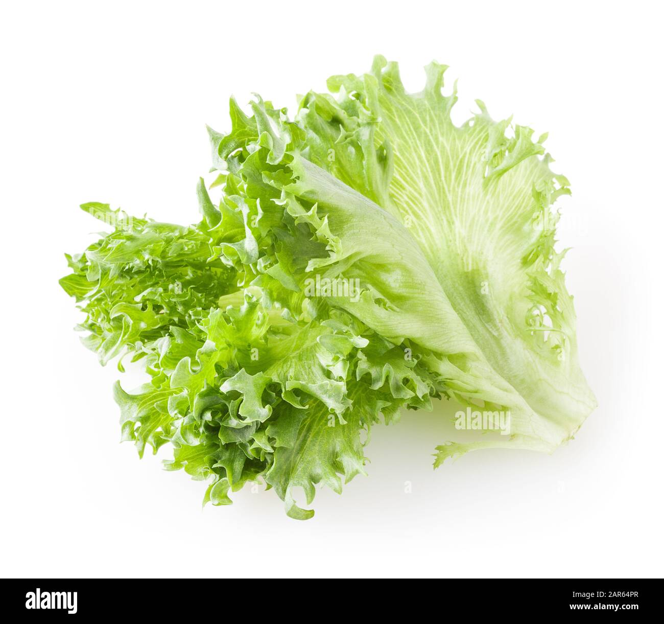 Fresh lettuce leaves isolated on white background Stock Photo - Alamy