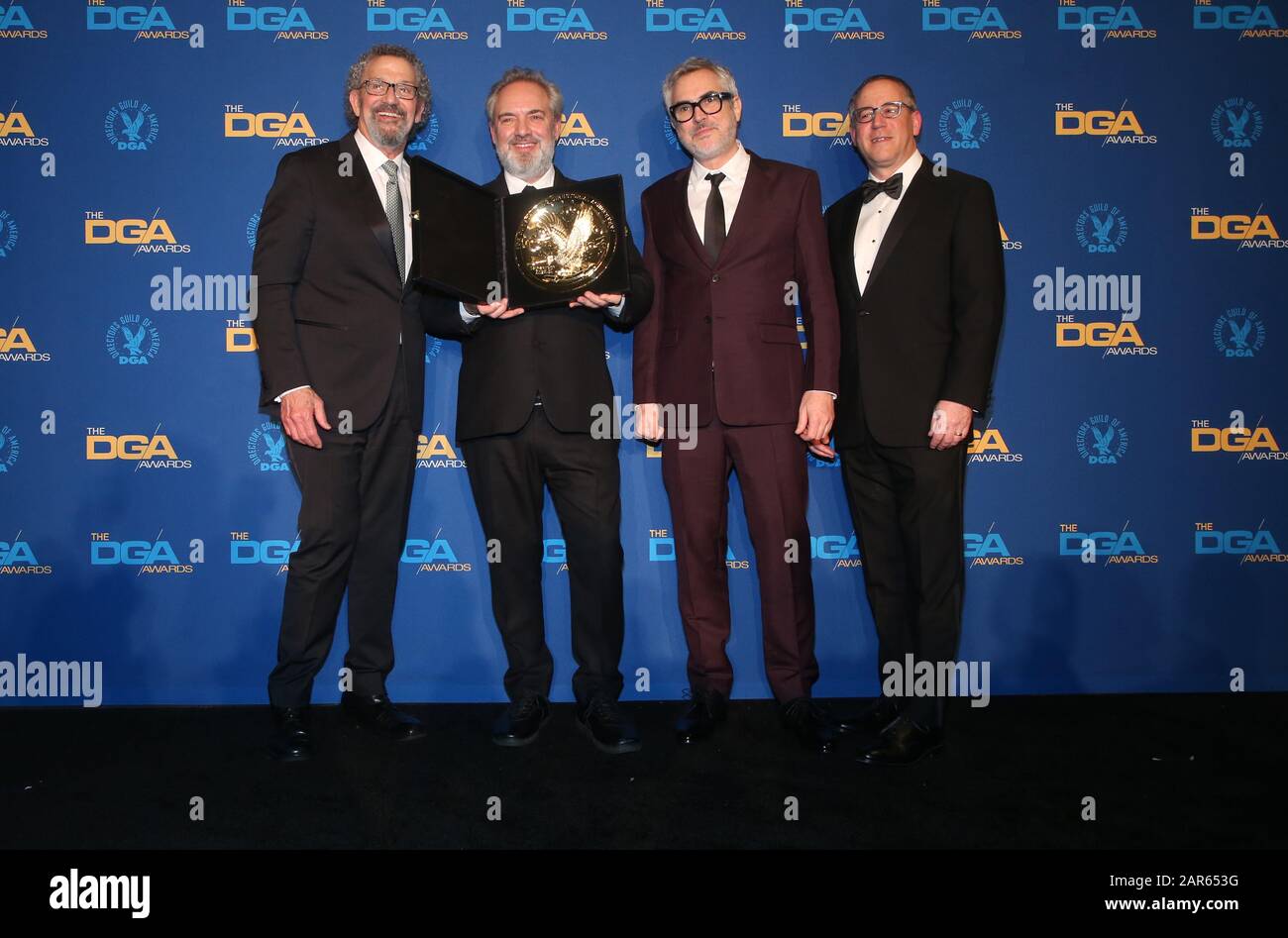 LOS ANGELES, CA - JANUARY 25: Sam Mendes, Alfonso Cuarón, Thomas ...