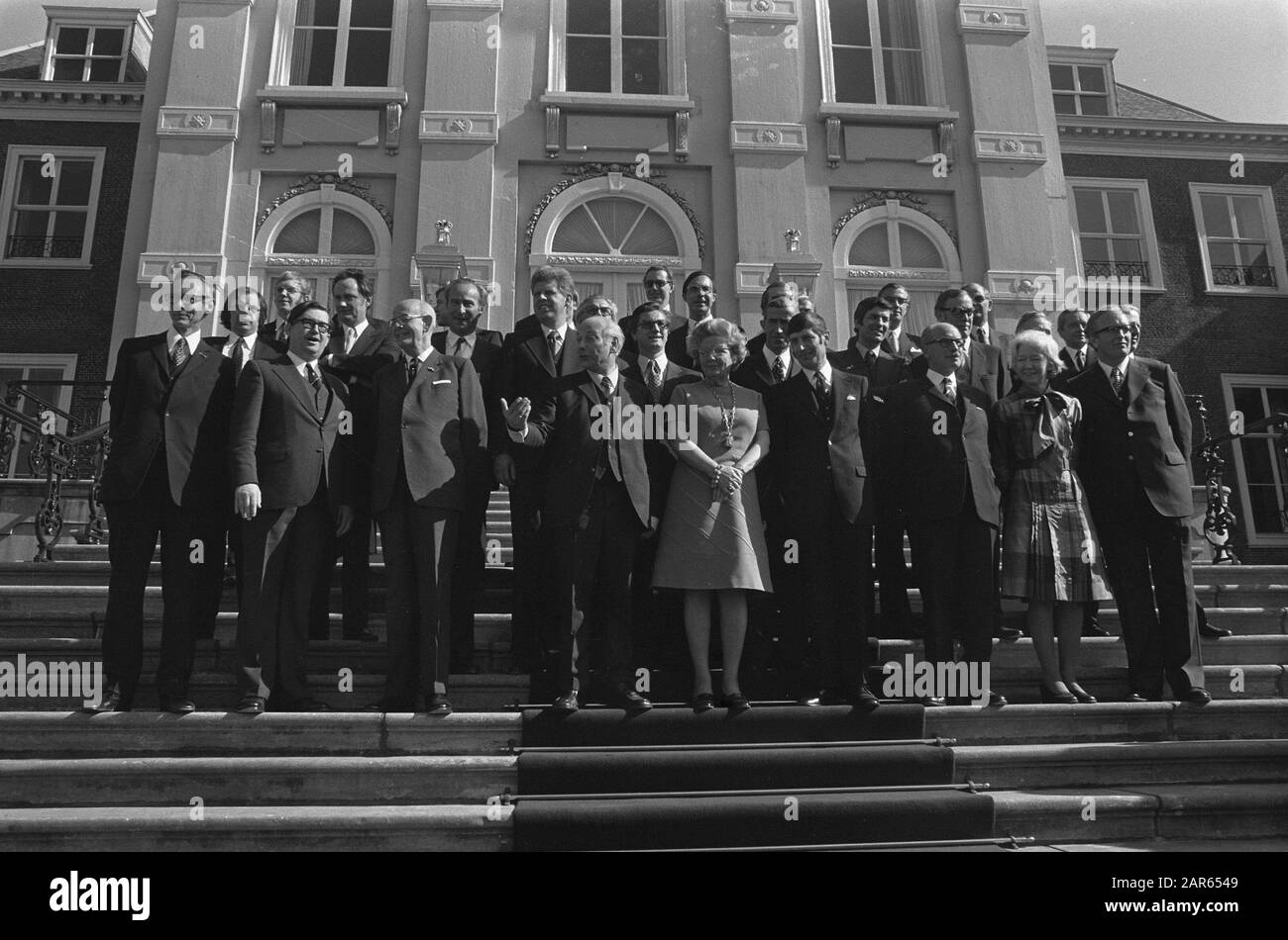 Cabinet Den Uyl sworn in at Paleis Huis ten Bosch Queen Juliana with ...