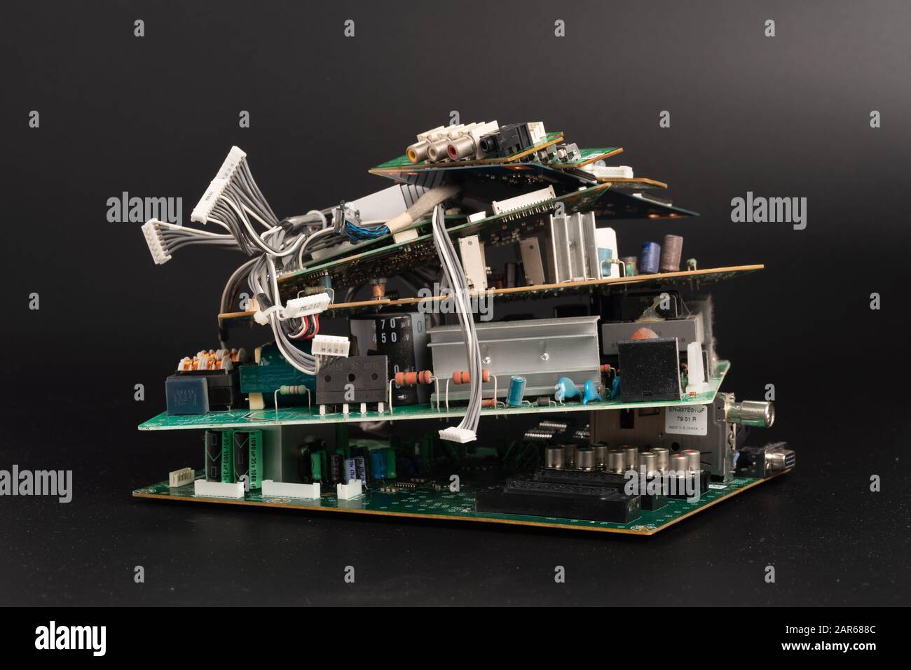 electronic PCB garbage as background from recycle industry and old ...