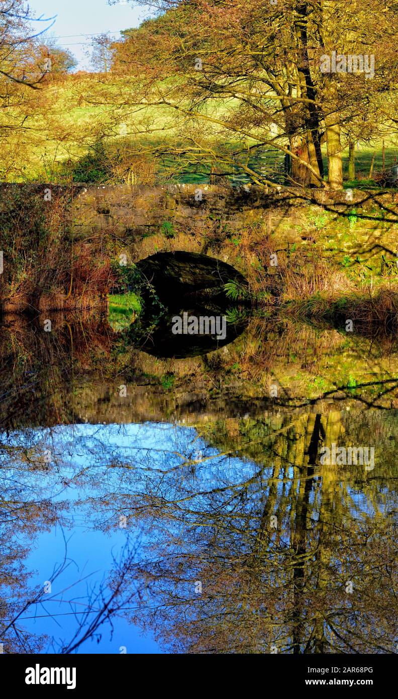 Lumsdale lower pond,Lumsdale valley,Matlock,Derbyshire,Peak District ...