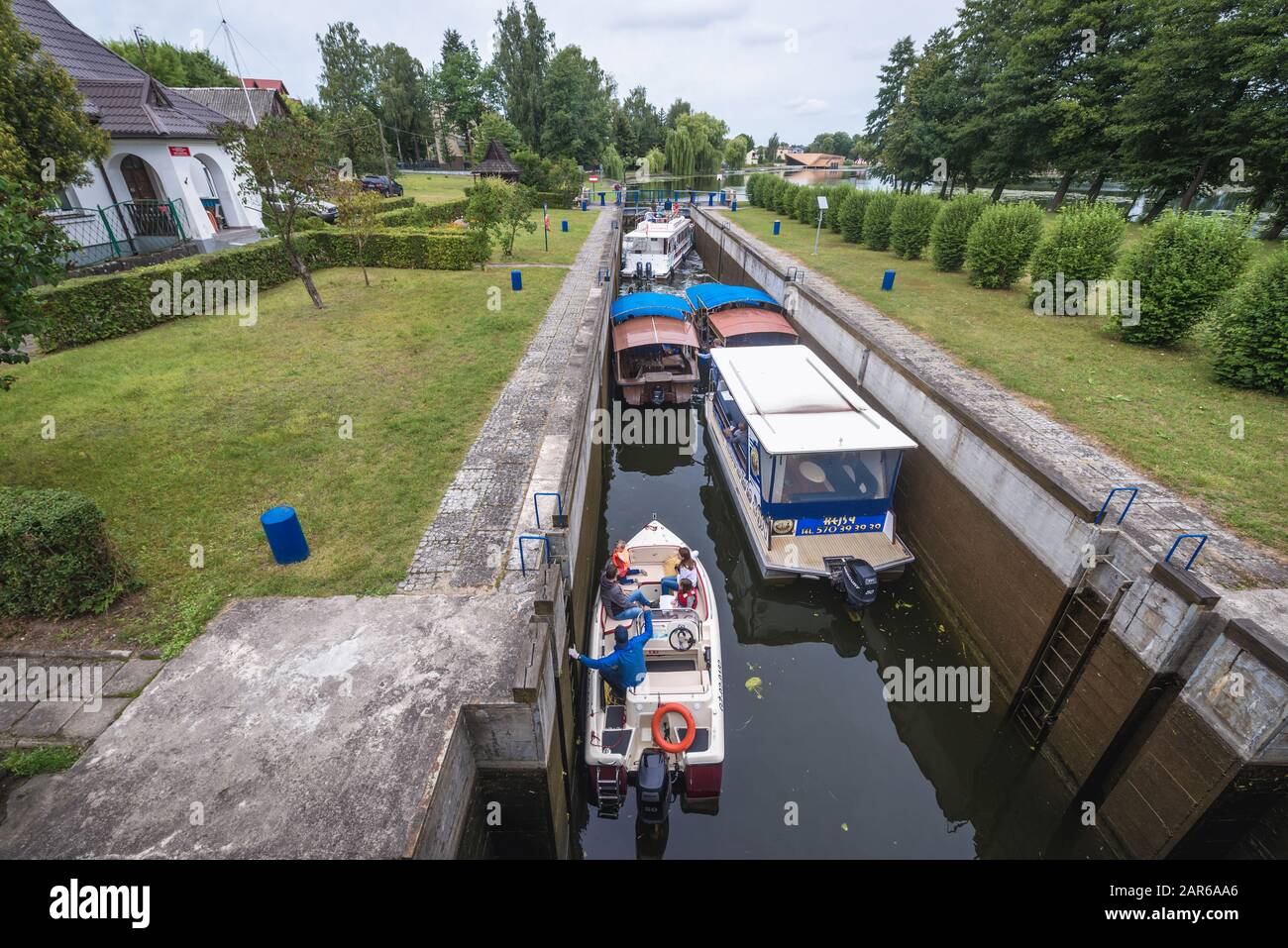 Augustow Canal lock in Augustow city situated in the Podlaskie ...