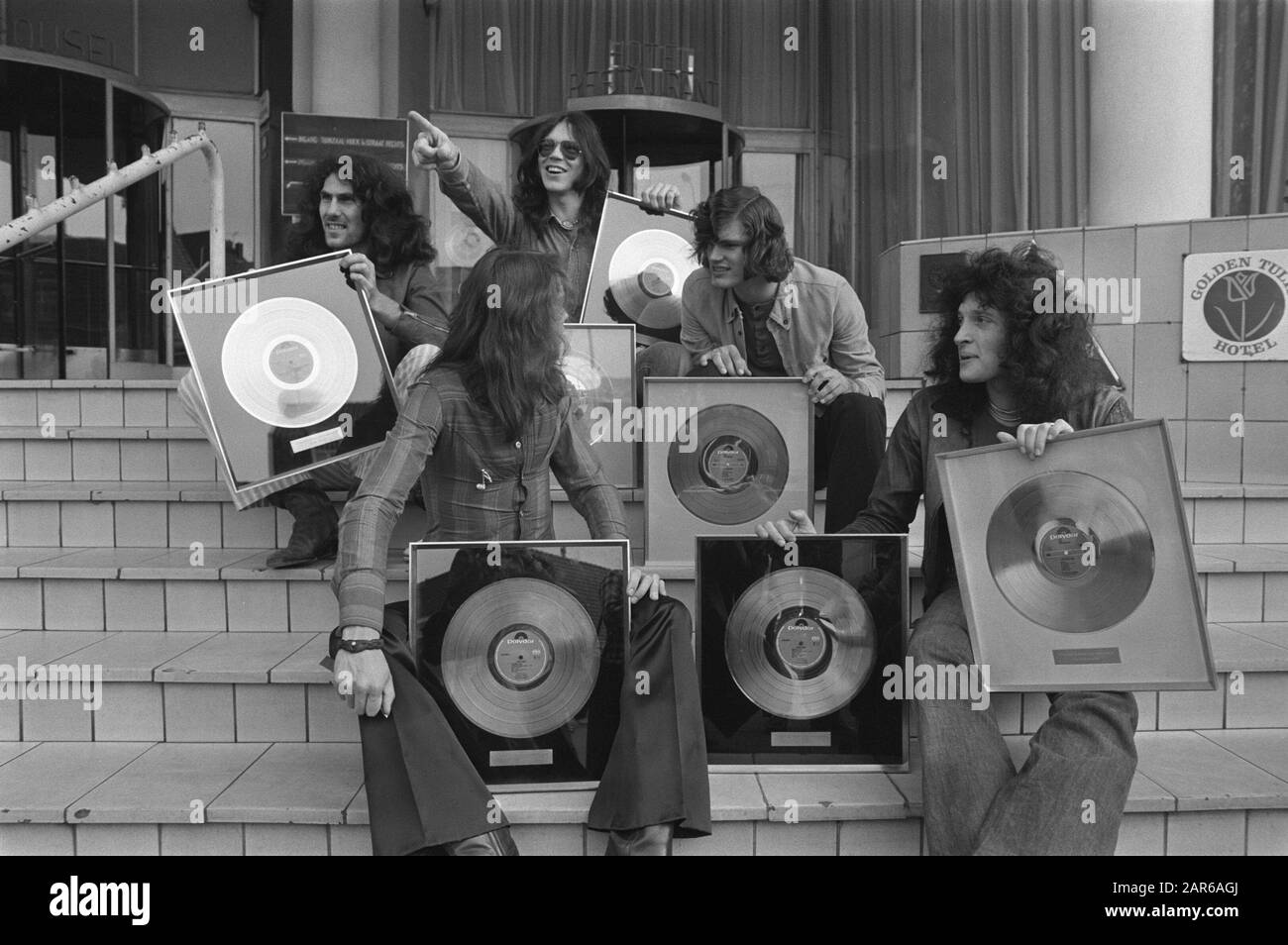 Golden earring band Black and White Stock Photos & Images - Alamy