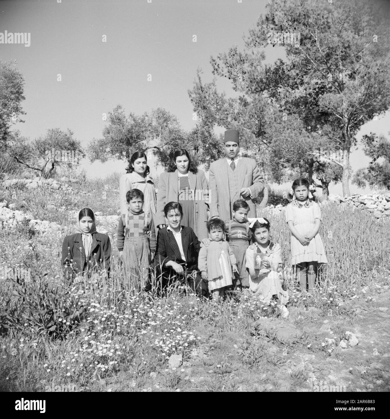 Middle East 1950-1955: Jordan - Hebron Lebanese family in a garden ...