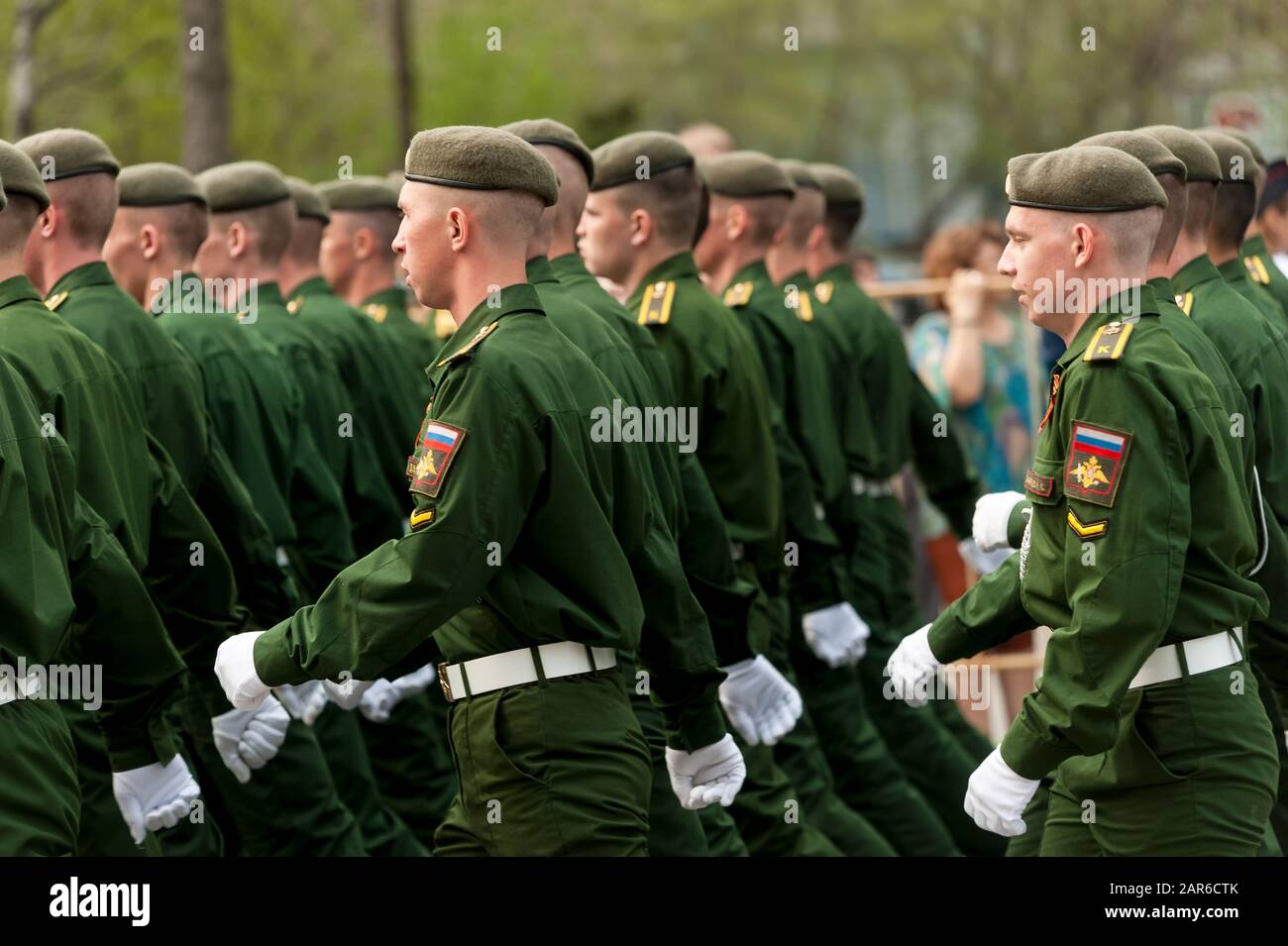 Cadets of police academy marching on parade Stock Photo - Alamy