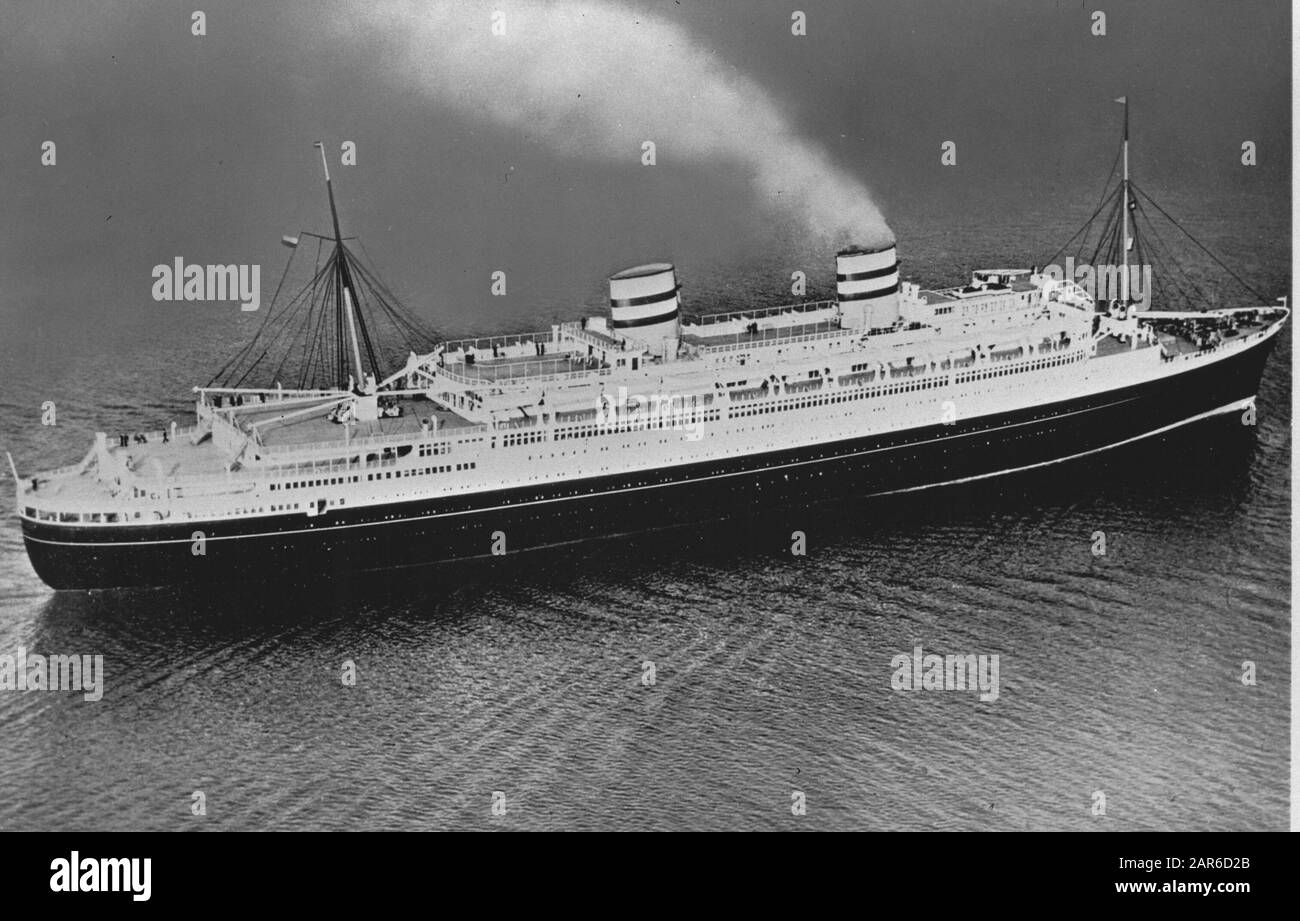 Aerial shot SS. New Amsterdam Date: 1940-1945 Keywords: aerial ...