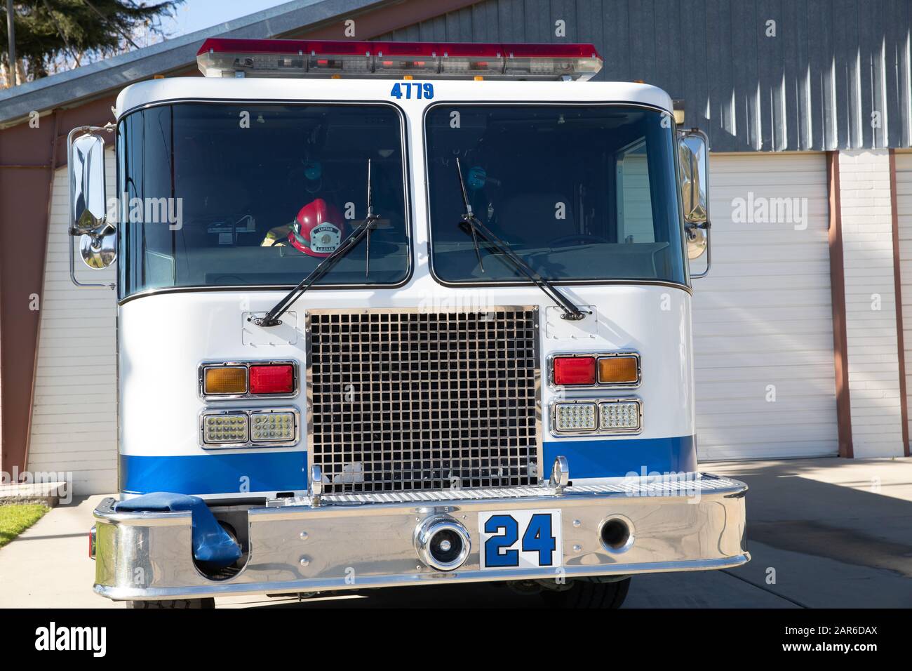 Santa Barbara County Fire Truck parked outside its station in Los ...