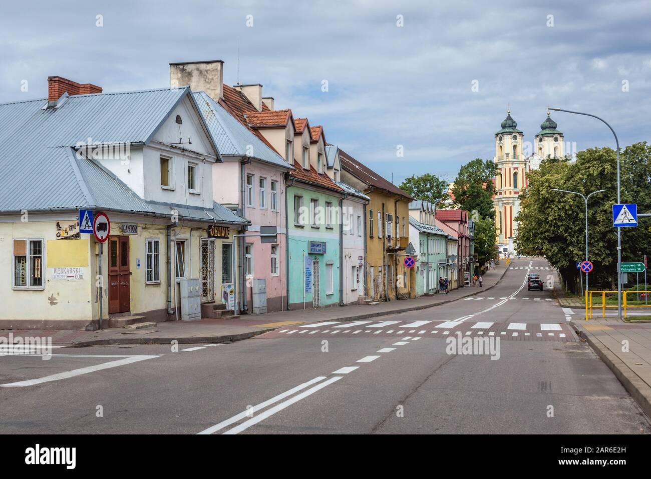 Main street with Basilica of Visitation of Blessed Virgin Mary in ...