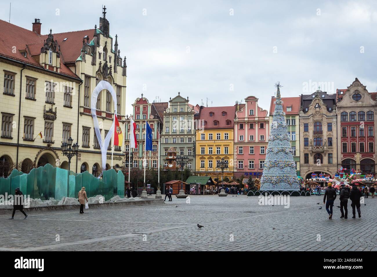 Buildings on a Market Square of Wroclaw Old Town in Wroclaw, Silesia ...