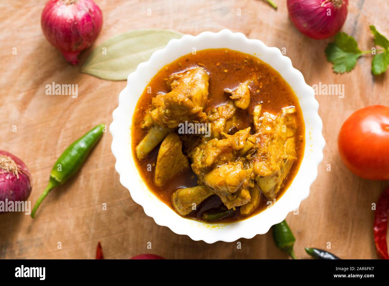 Delicious Indian Chicken curry with Bengali style recipe Stock Photo ...