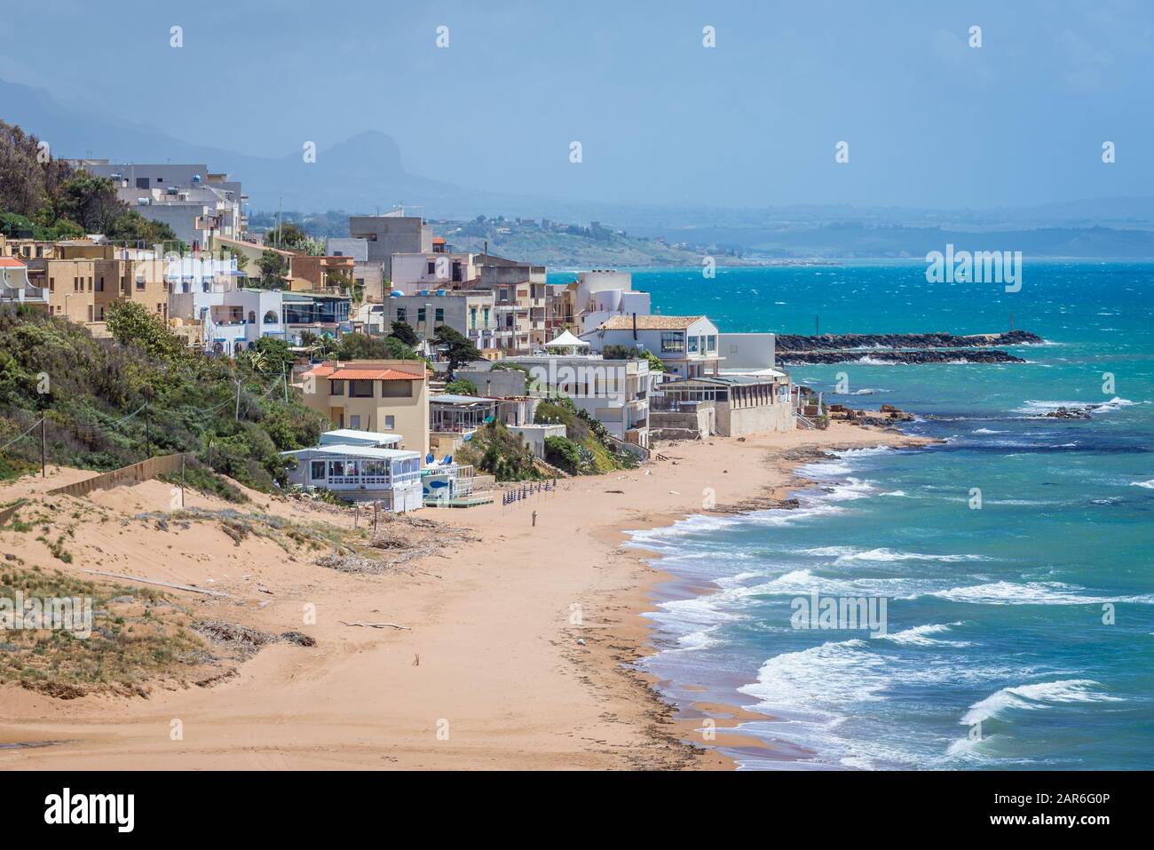 Aerial view on Marinella di Selinunte village from Selinunte ancient ...