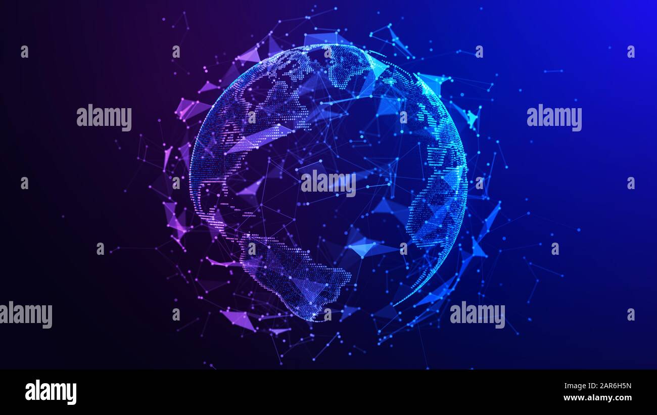 Global network connection. Concept background with planet Earth ...
