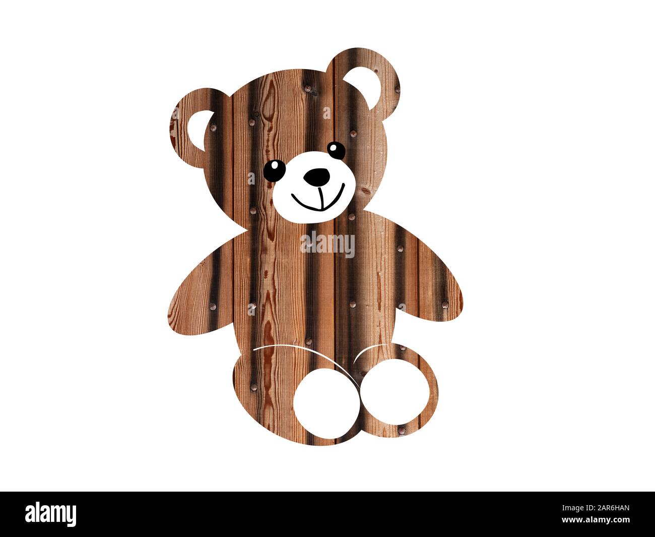 Plush bear wooden toy Cut Out Stock Images & Pictures - Alamy