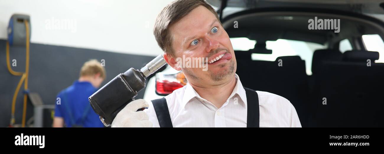 Car maintenance funny hi-res stock photography and images - Alamy