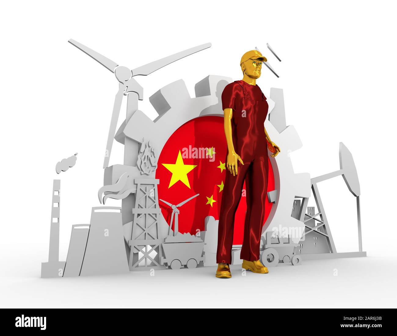 China worker wind power hi-res stock photography and images - Alamy