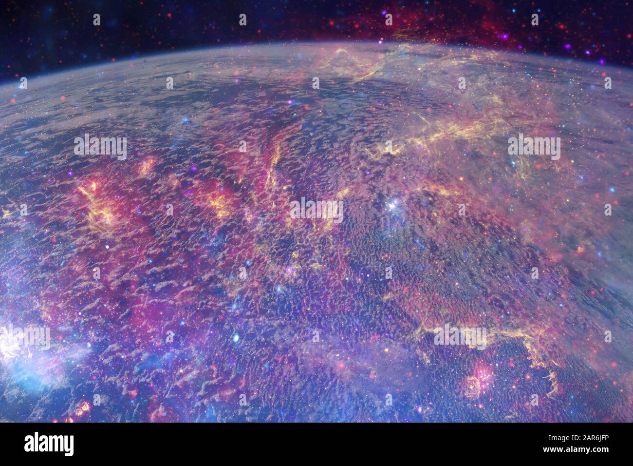 Colors of Earth. Our planet from orbit. Cosmic landscape. Elements of ...