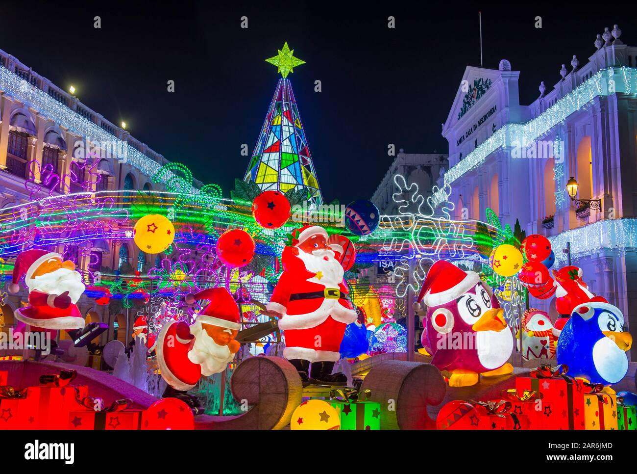 Lights installation in Macau during the annual Macau Light festival ...