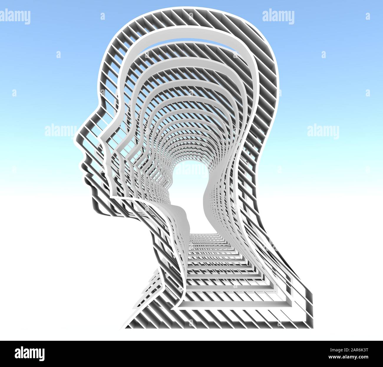 Avatar profile view. Face silhouettes in a row. 3D rendering Stock ...