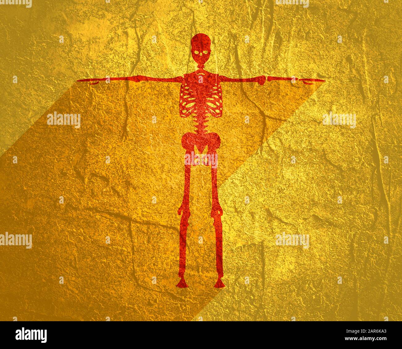 Human skeleton standing. Halloween party design template. Web icon with ...