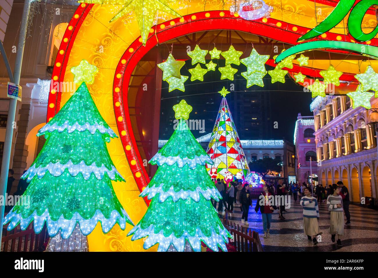 Lights installation in Macau during the annual Macau Light festival ...