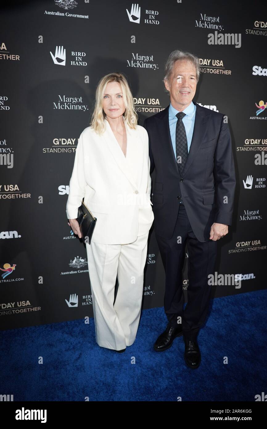BEVERLY HILLS, CA - JANUARY 25: Michelle Pfeiffer arrives at the G'Day ...