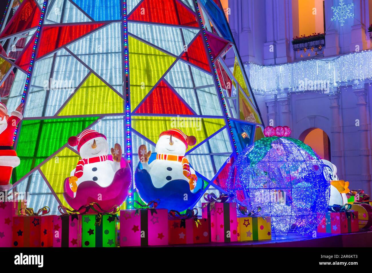 Lights installation in Macau during the annual Macau Light festival ...