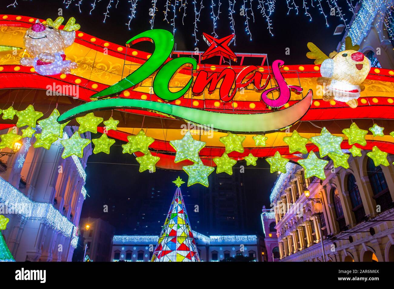 Lights installation in Macau during the annual Macau Light festival ...