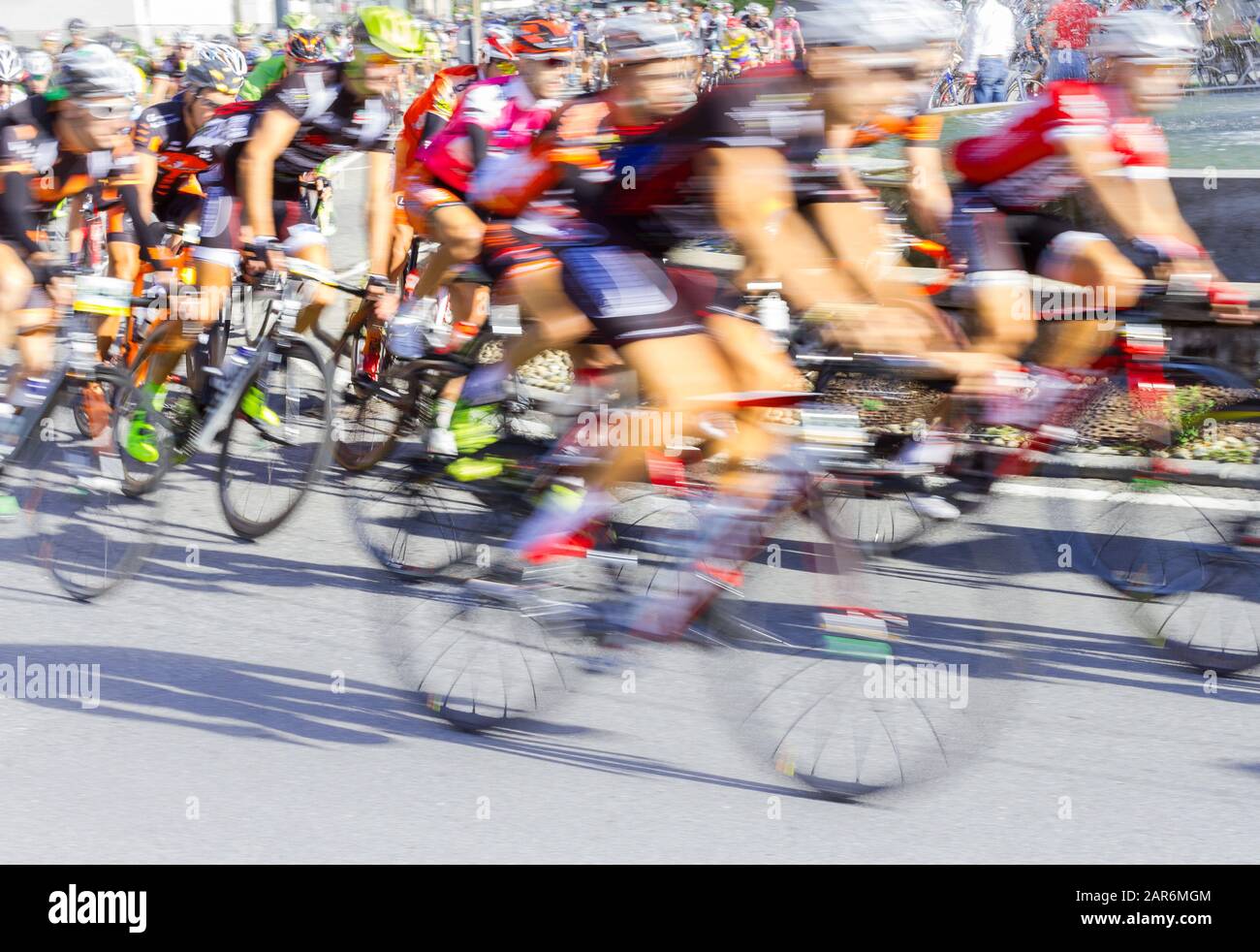 group in cycling race - motion effect Stock Photo - Alamy