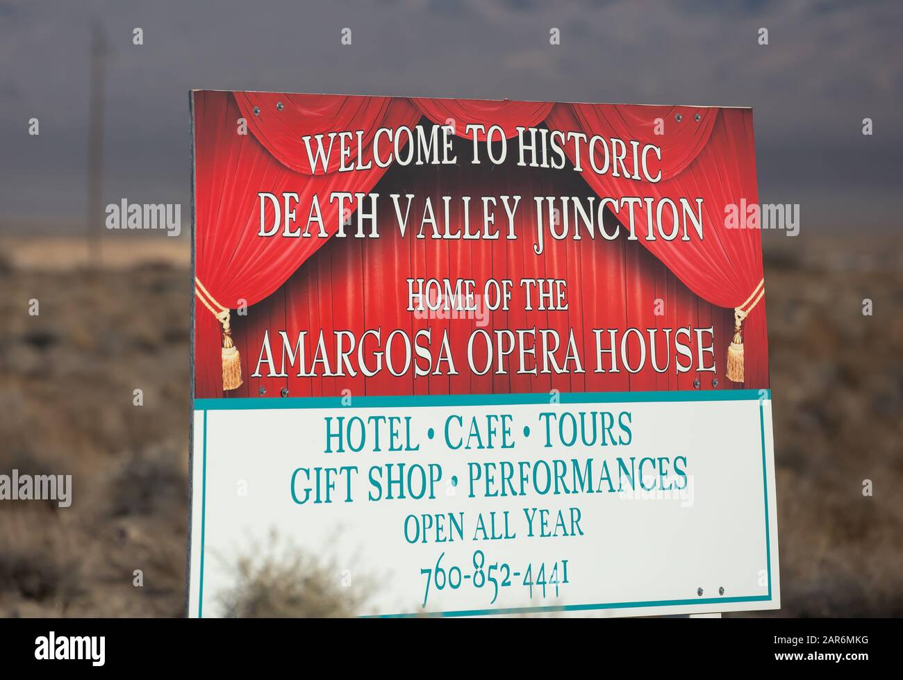 Welcome sign in Death Valley Junction, California,USA Stock Photo - Alamy
