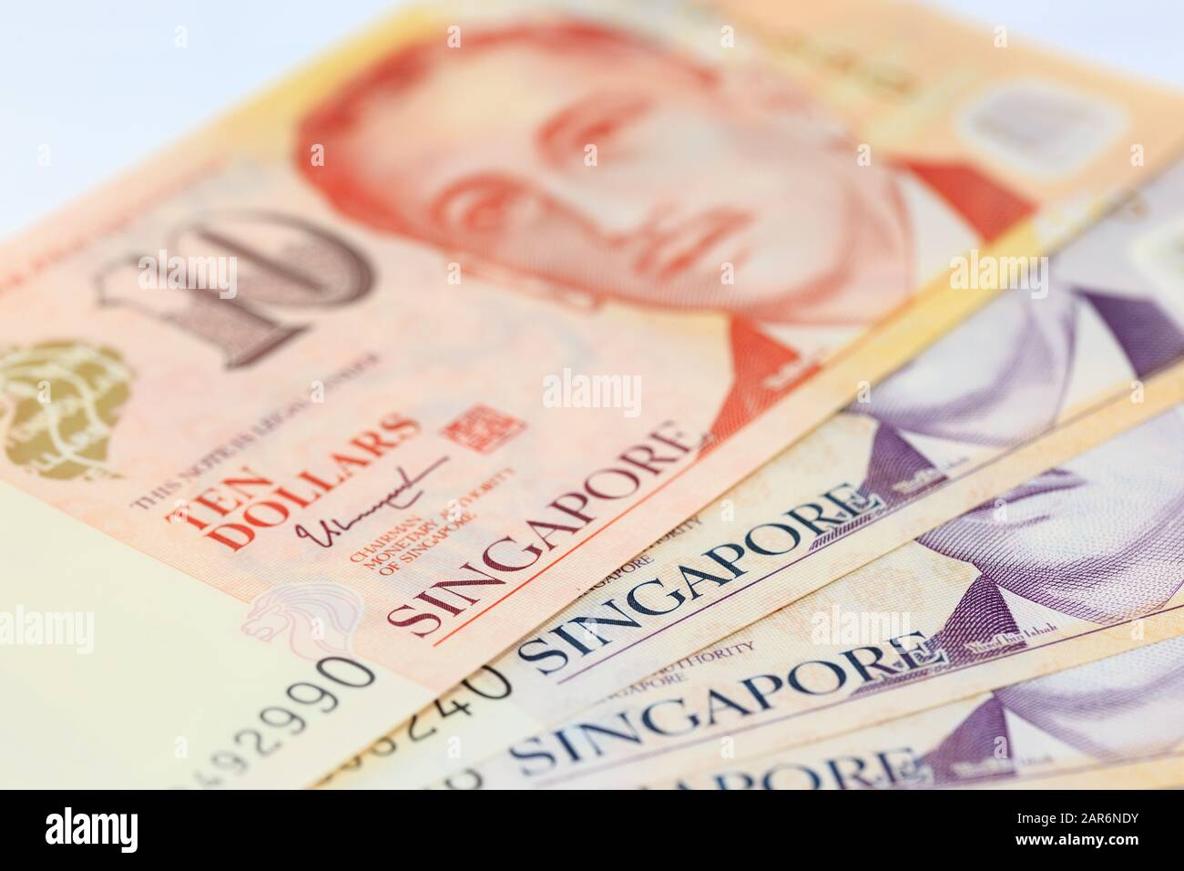 bank note singapore dollars closeup detail view Stock Photo - Alamy