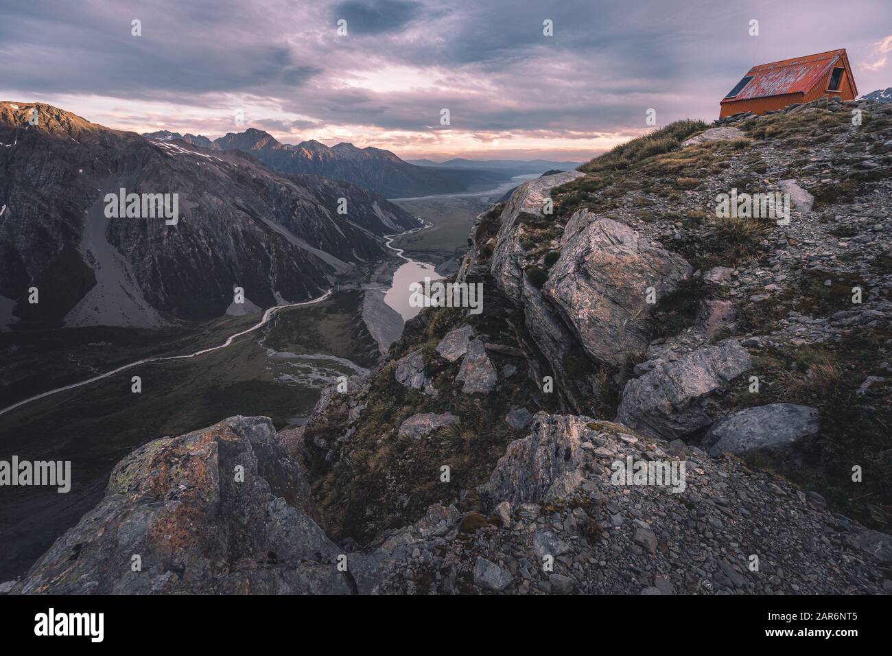 Sefton Bivvy, Aoraki Mt. Cook National park, New Zealand Stock Photo ...