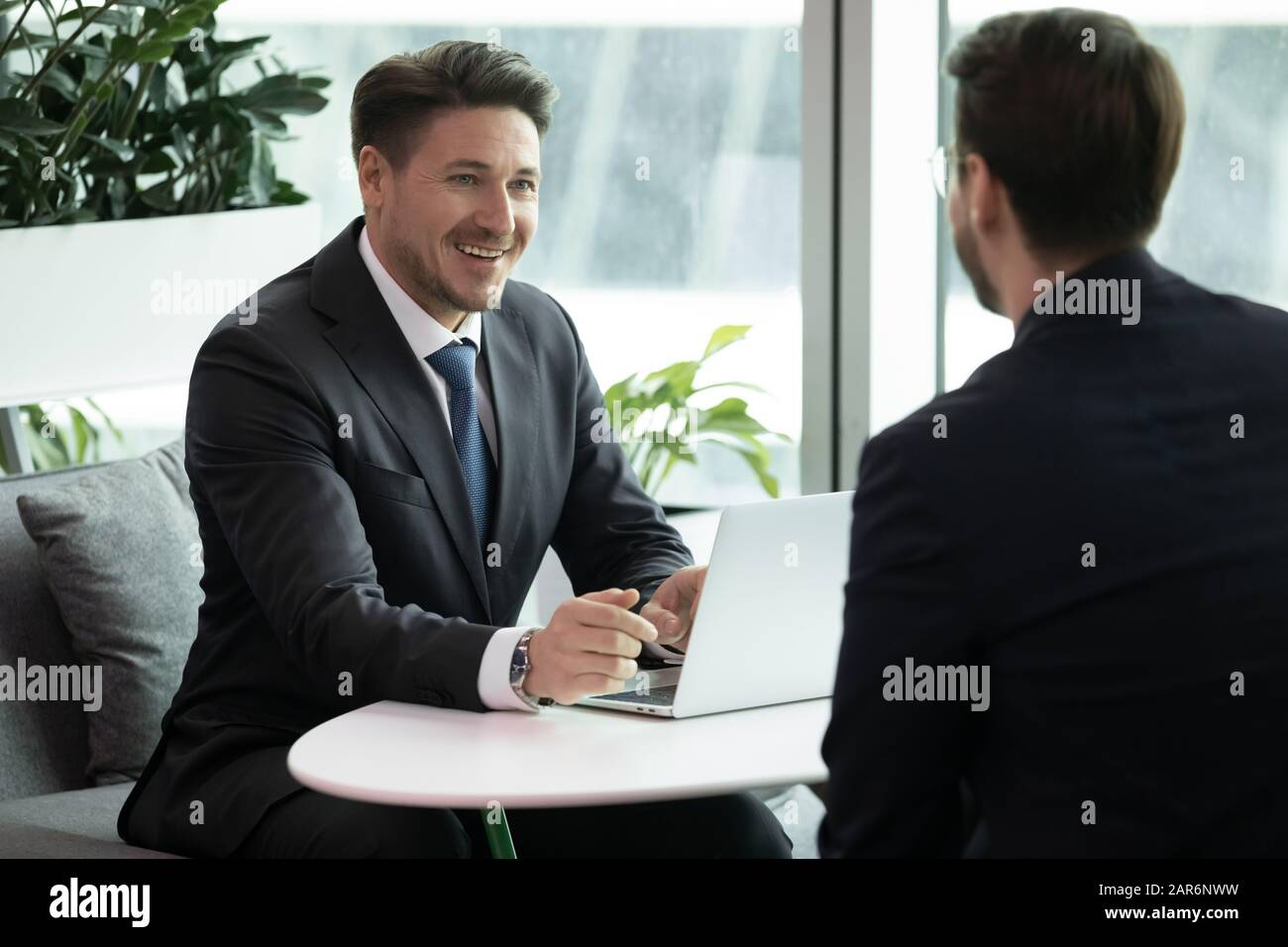 Human resources manager conducting job interview with skilled candidate Stock Photo - Alamy