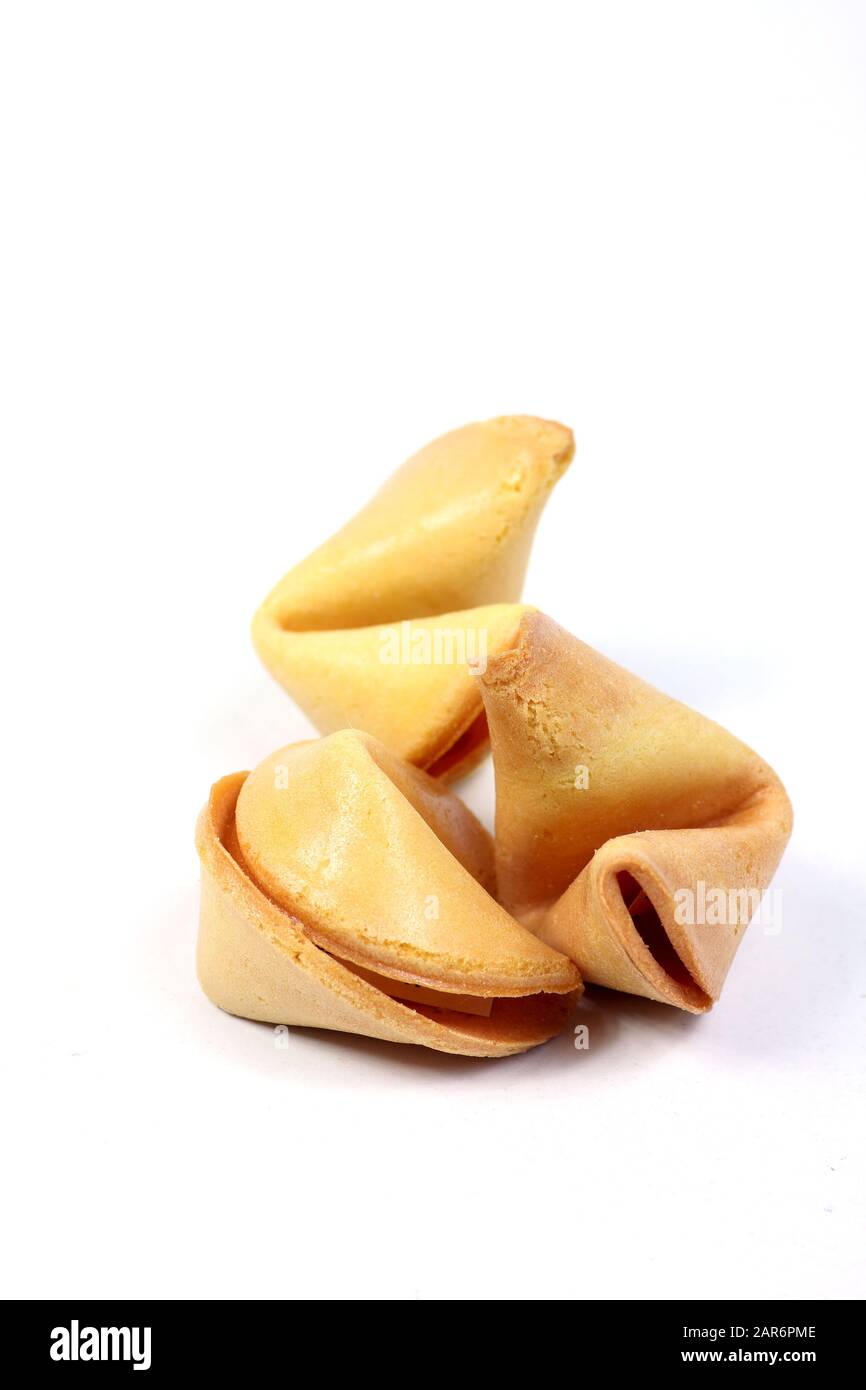 fortune cookies isolated on white background. Image contains copy space ...